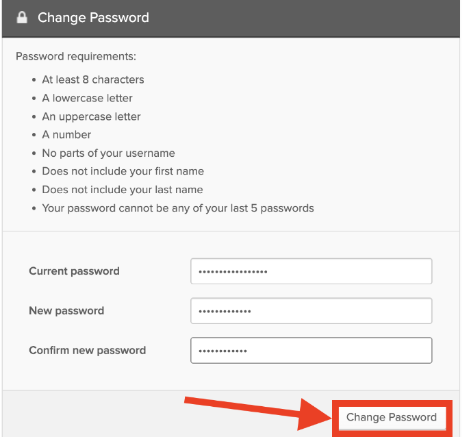 Change Your Password in Okta